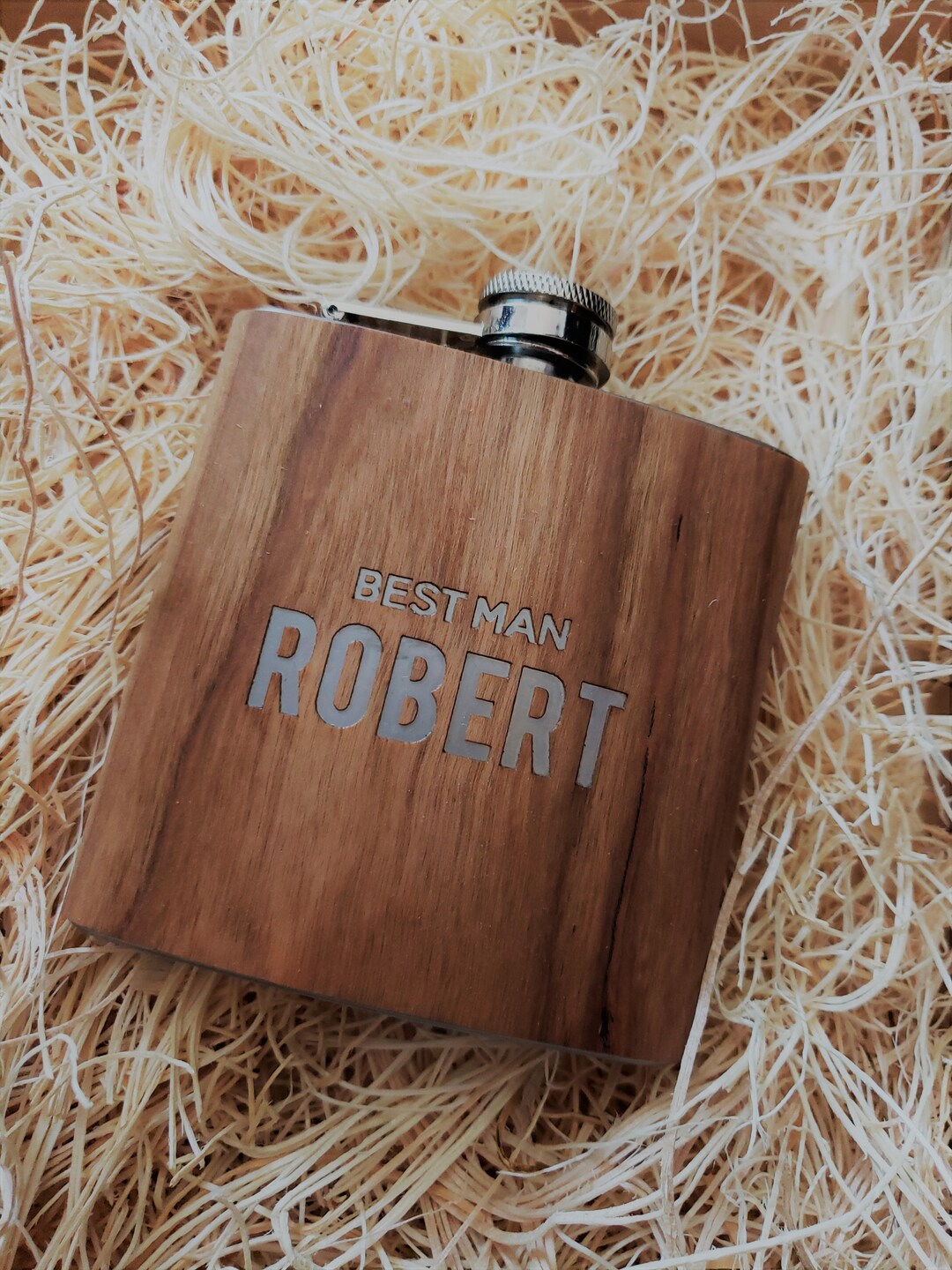 Wood Flask, Wooden Flask, Personalized Flask, Engraved Flask, Groomsmen ...