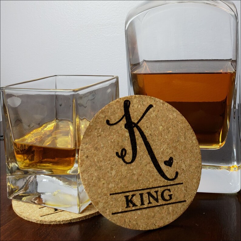 Personalized Coasterscustom Coasters Cork Coaster Monogram - Etsy