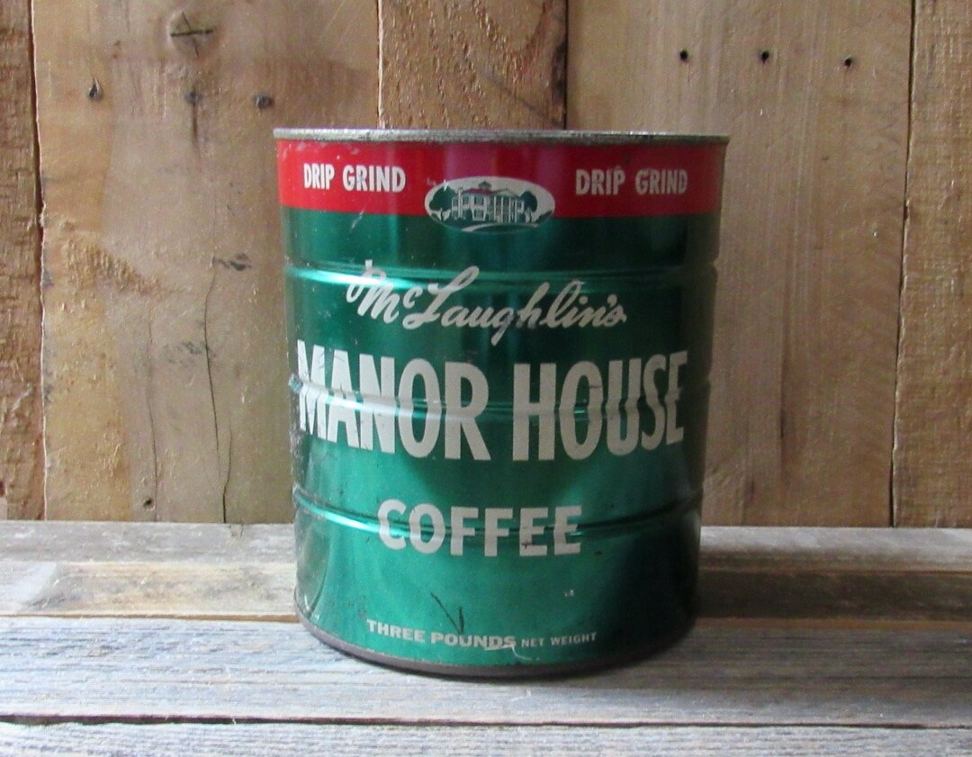Vintage Manor House Coffee Tin Mclaughlin's - Etsy