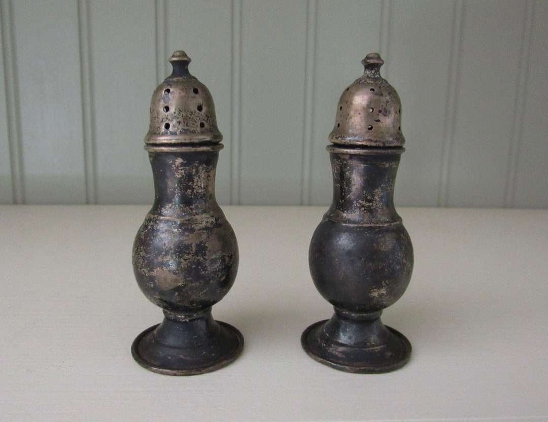 Antique Sterling Silver Salt and Pepper Shakers - Etsy