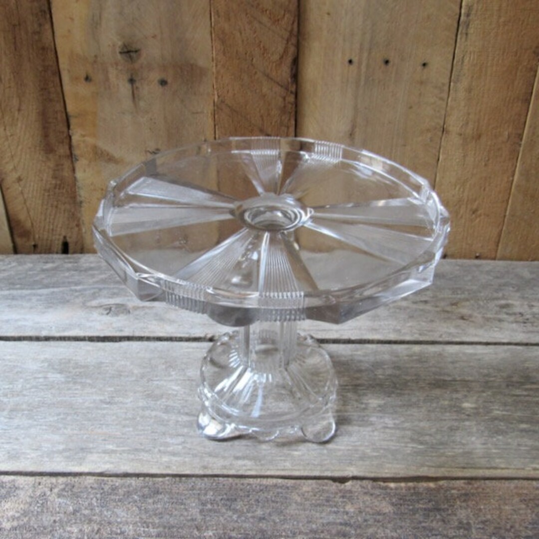Antique Glass Cake Stand Adams and Company - Etsy