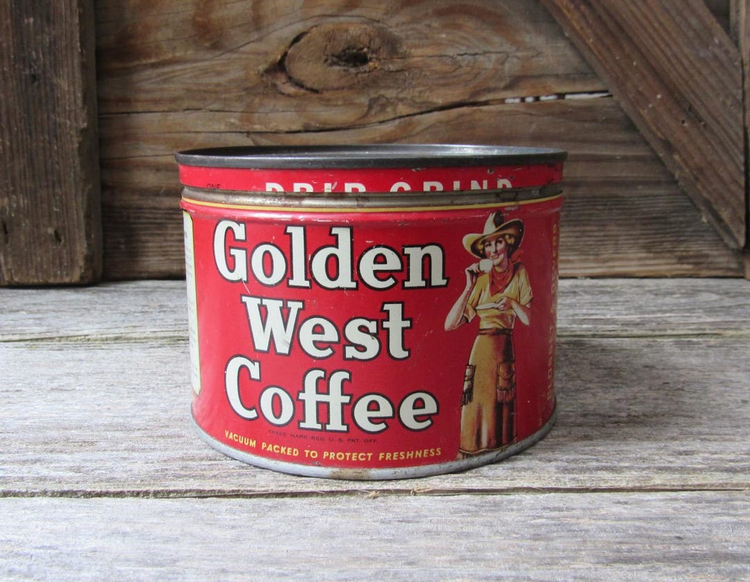 Vintage Golden West Coffee Coffee Can With Lid - Etsy