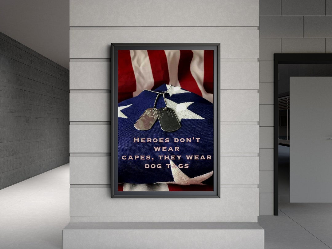 Flag & Freedom Poster, American Flag, Dog Tags, History, Heroes ...