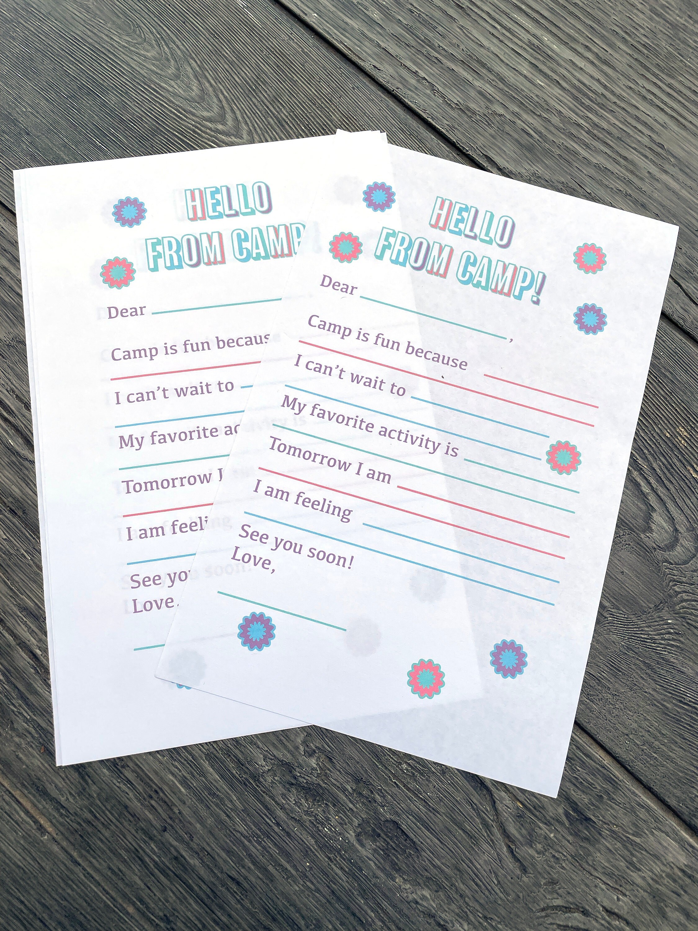 Fill in the Blank Printable Camp Stationery - Etsy