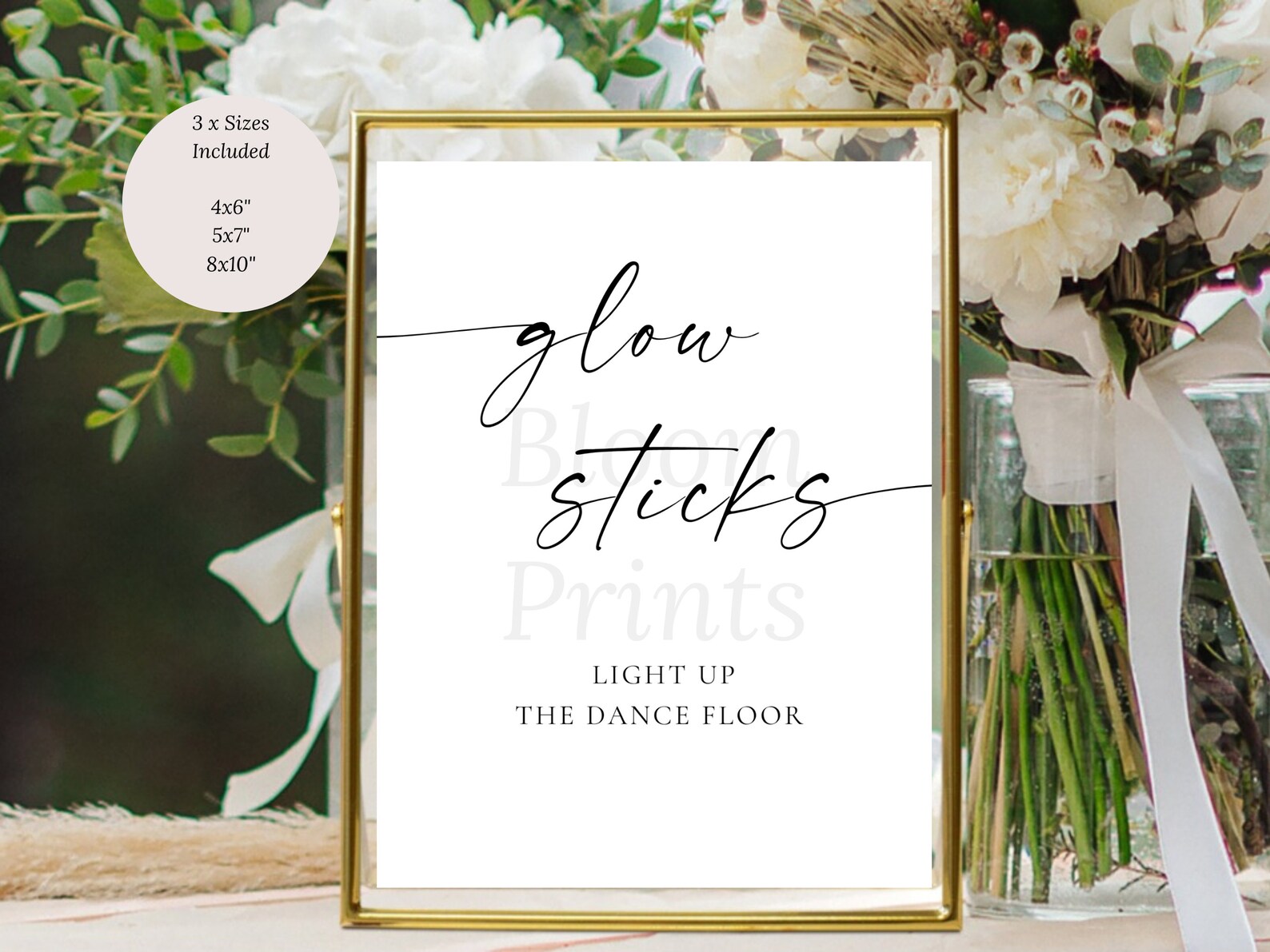 Emma Wedding Glow Stick Sign Template | Light up the Dance Floor Sign ...