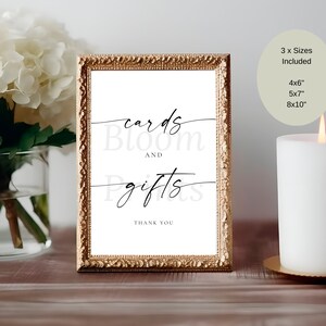 Emmaminimalist Cards and Gifts Sign | Simple Gift Table Sign | Modern ...