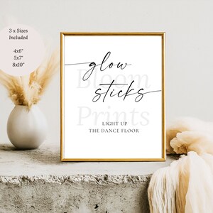 Emma Wedding Glow Stick Sign Template | Light up the Dance Floor Sign ...