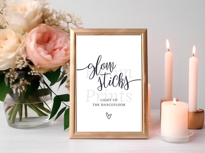 Wedding Glow Stick Sign Template | Light up the Dance Floor Sign ...