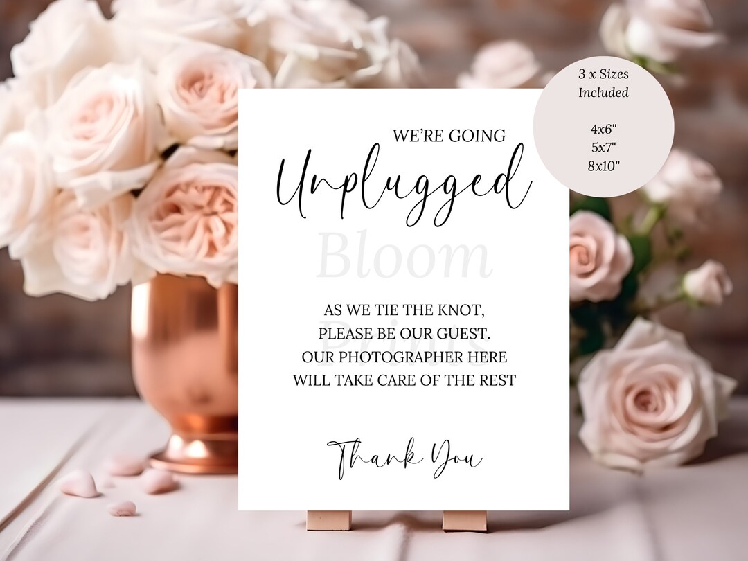 Unplugged Ceremony Sign Template |unplugged Ceremony Sign |printable ...