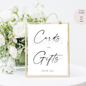 Amber Minimalist Cards and Gifts Sign | Simple Gift Table Sign | Modern ...