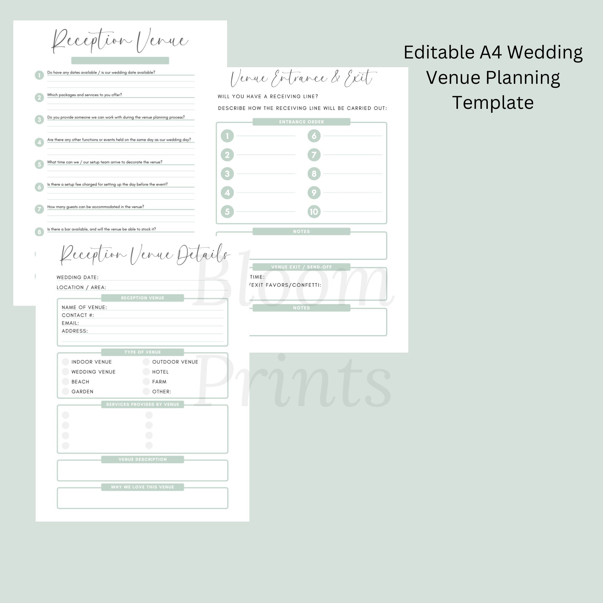 Wedding Venue Comparison Wedding Planning Spreadsheet Wedding Planner ...