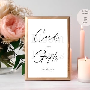 Amber Minimalist Cards and Gifts Sign | Simple Gift Table Sign | Modern ...