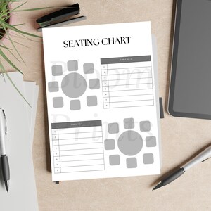 Printable 8 Seater Wedding Table Seating Chart|round Table Seating ...