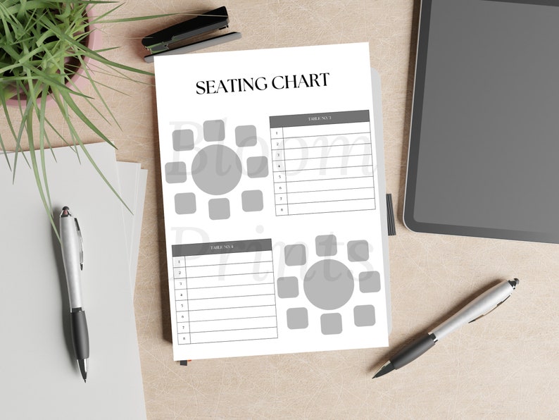 Printable 8 Seater Wedding Table Seating Chart|round Table Seating ...