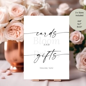 Emmaminimalist Cards and Gifts Sign | Simple Gift Table Sign | Modern ...