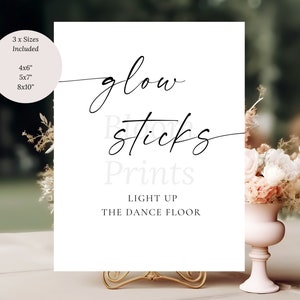 Emma Wedding Glow Stick Sign Template | Light up the Dance Floor Sign ...