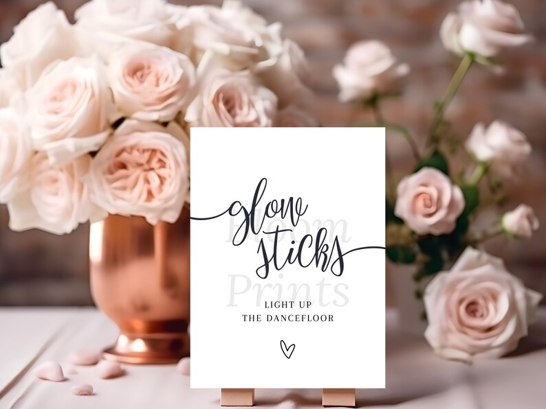 Wedding Glow Stick Sign Template | Light up the Dance Floor Sign ...