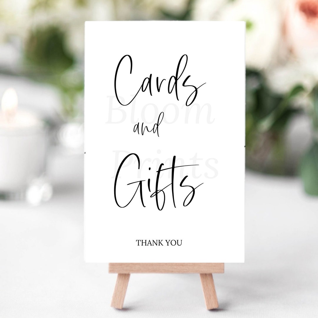 Cards and Gifts Sign | Gifts Table Sign | A4 | A5 | Cards and Gifts ...