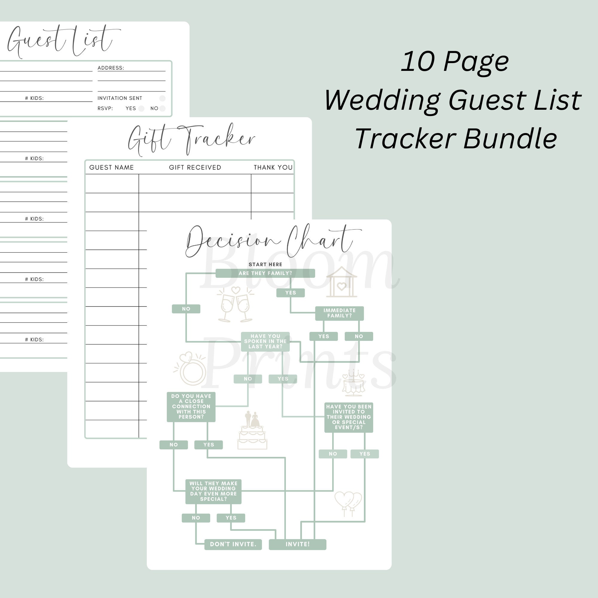 Wedding Guest List Template | Wedding Guest| Gift Tracker | Wedding ...