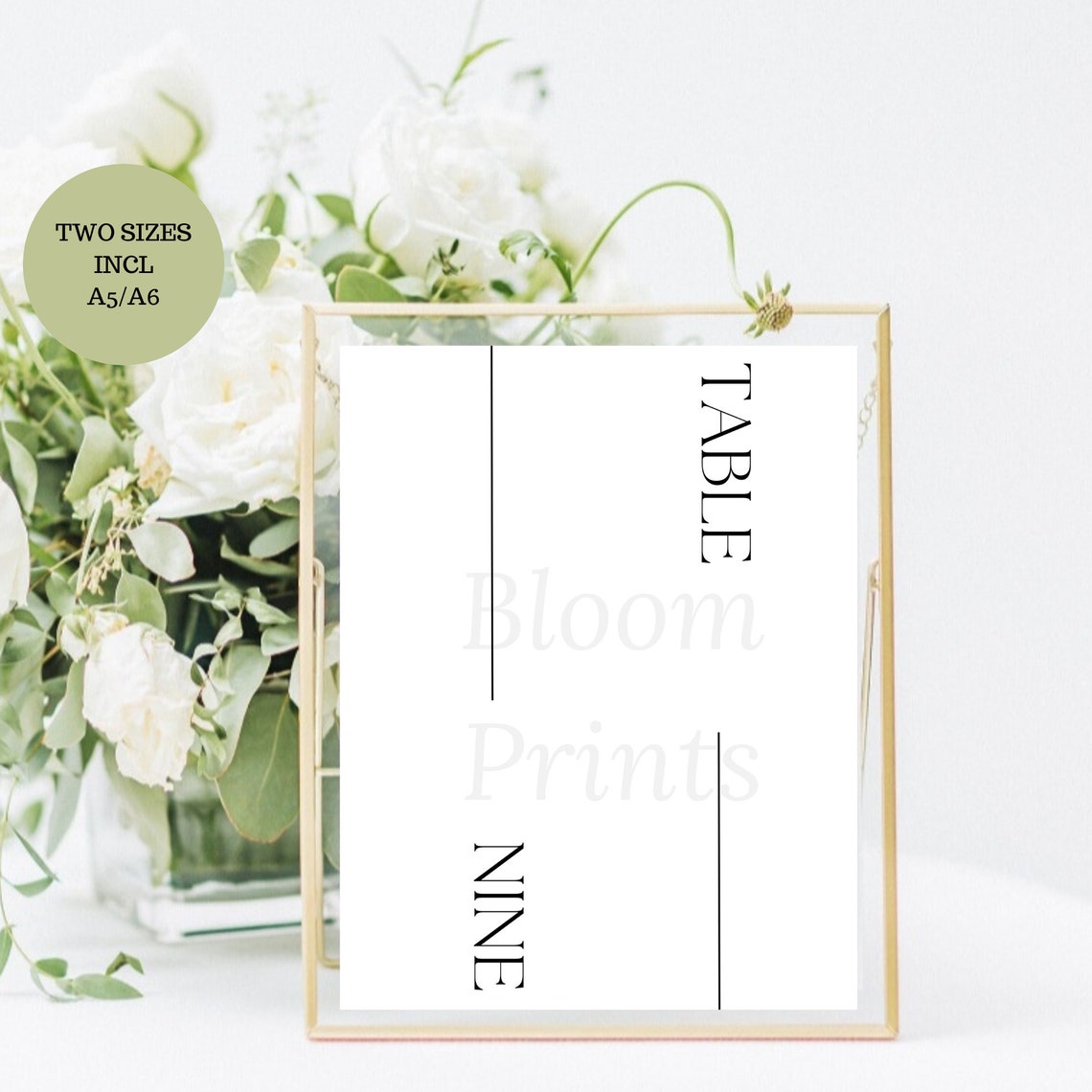 Luxury Wedding Table Numbers Template A5/A6 Printable Table Numbers PDF ...