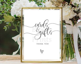 Editable Minimalist Cards and Gifts Sign Simple Gift Table Sign Modern ...