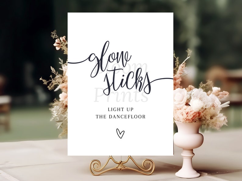 Wedding Glow Stick Sign Template | Light up the Dance Floor Sign ...