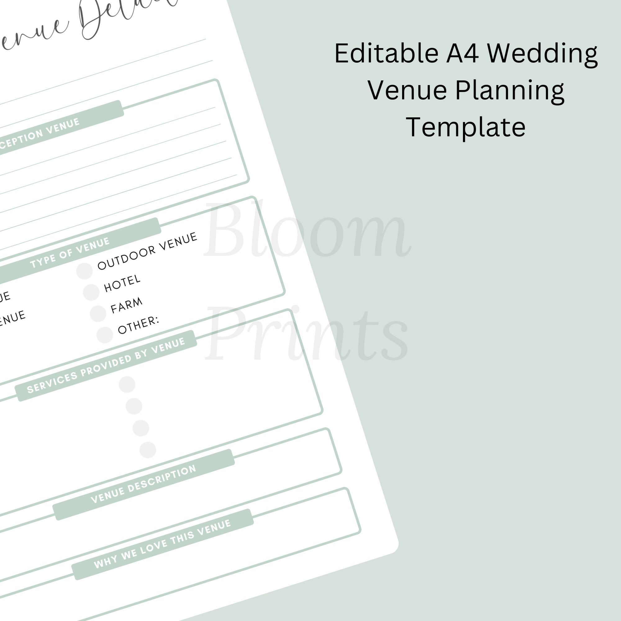Wedding Venue Comparison Wedding Planning Spreadsheet Wedding Planner ...