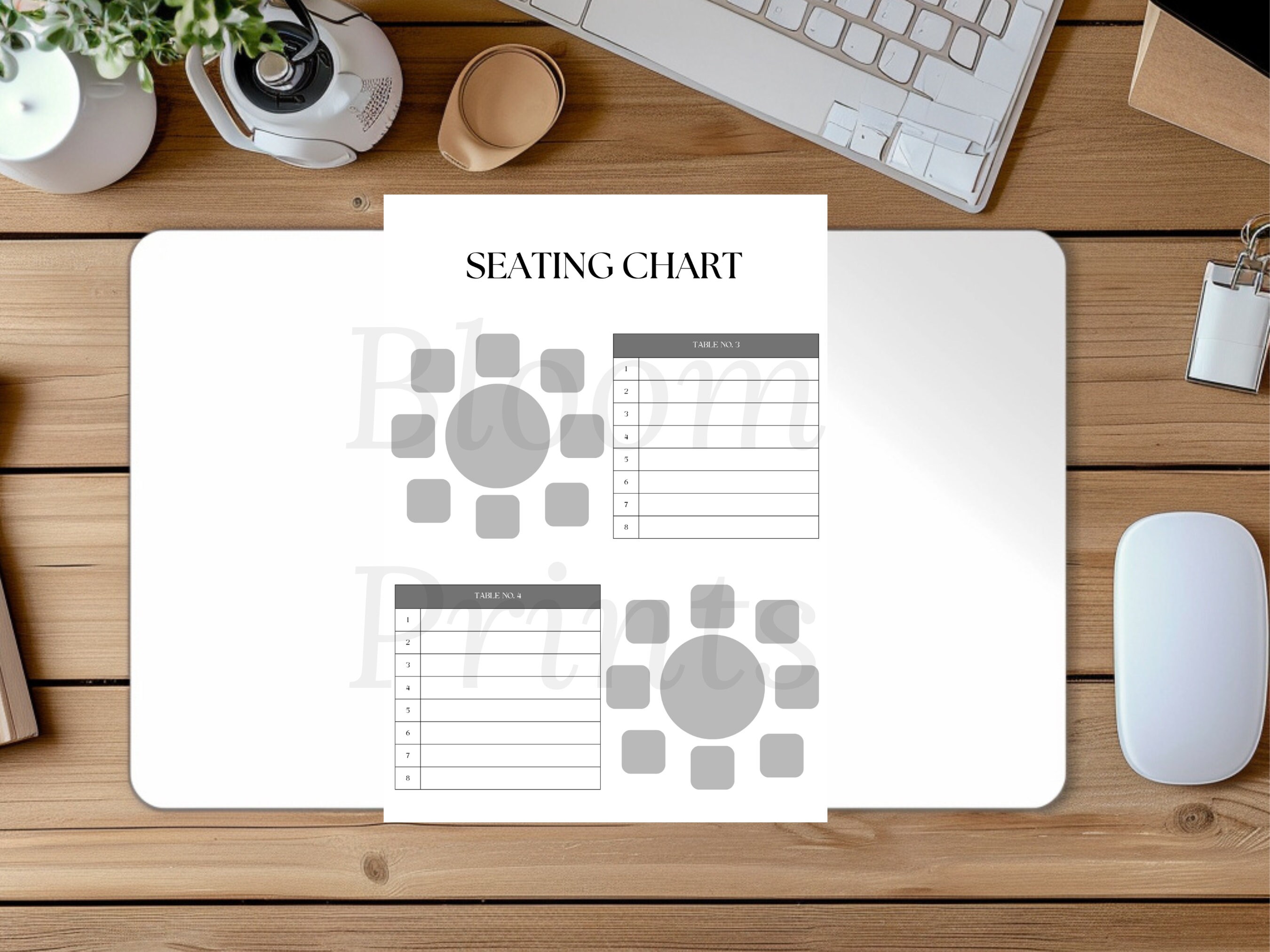 Printable 8 Seater Wedding Table Seating Chart|round Table Seating ...