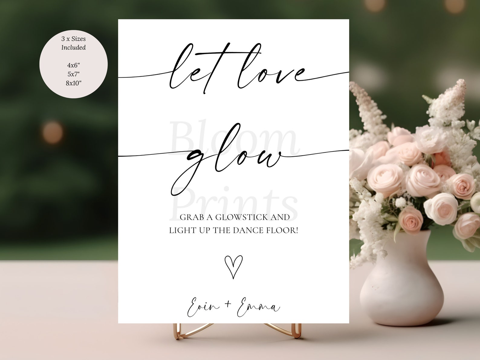 Wedding Glow Sticks Signs | Light up the Dance Floor Sign| Glow Stick ...
