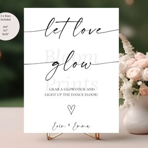 Wedding Glow Sticks Signs | Light up the Dance Floor Sign| Glow Stick ...