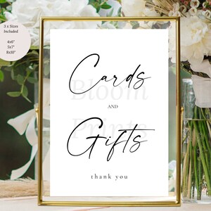 Amber Minimalist Cards and Gifts Sign | Simple Gift Table Sign | Modern ...