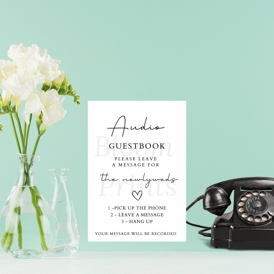 Audio Guestbook Sign | Modern Minimalist Wedding Sign | Phone Message ...
