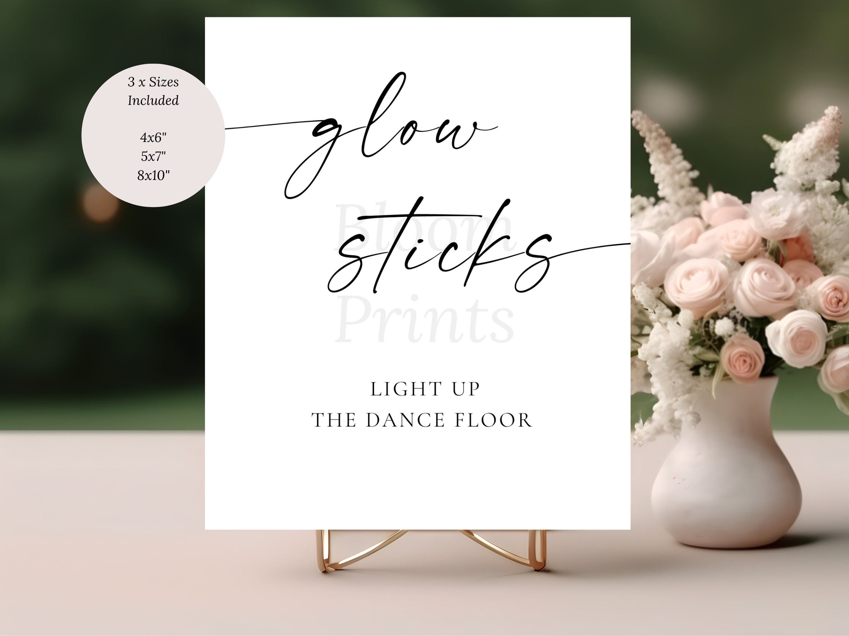 Emma Wedding Glow Stick Sign Template | Light up the Dance Floor Sign ...