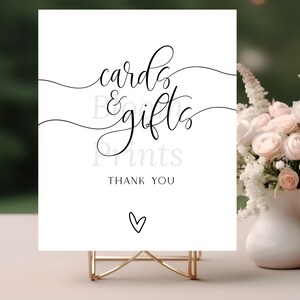Minimalist Cards and Gifts Sign | Simple Gift Table Sign |modern ...