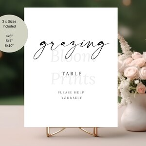 Amber Minimalist Grazing Table Sign Template | Modern Food Table Sign ...