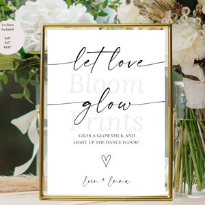 Wedding Glow Sticks Signs | Light up the Dance Floor Sign| Glow Stick ...