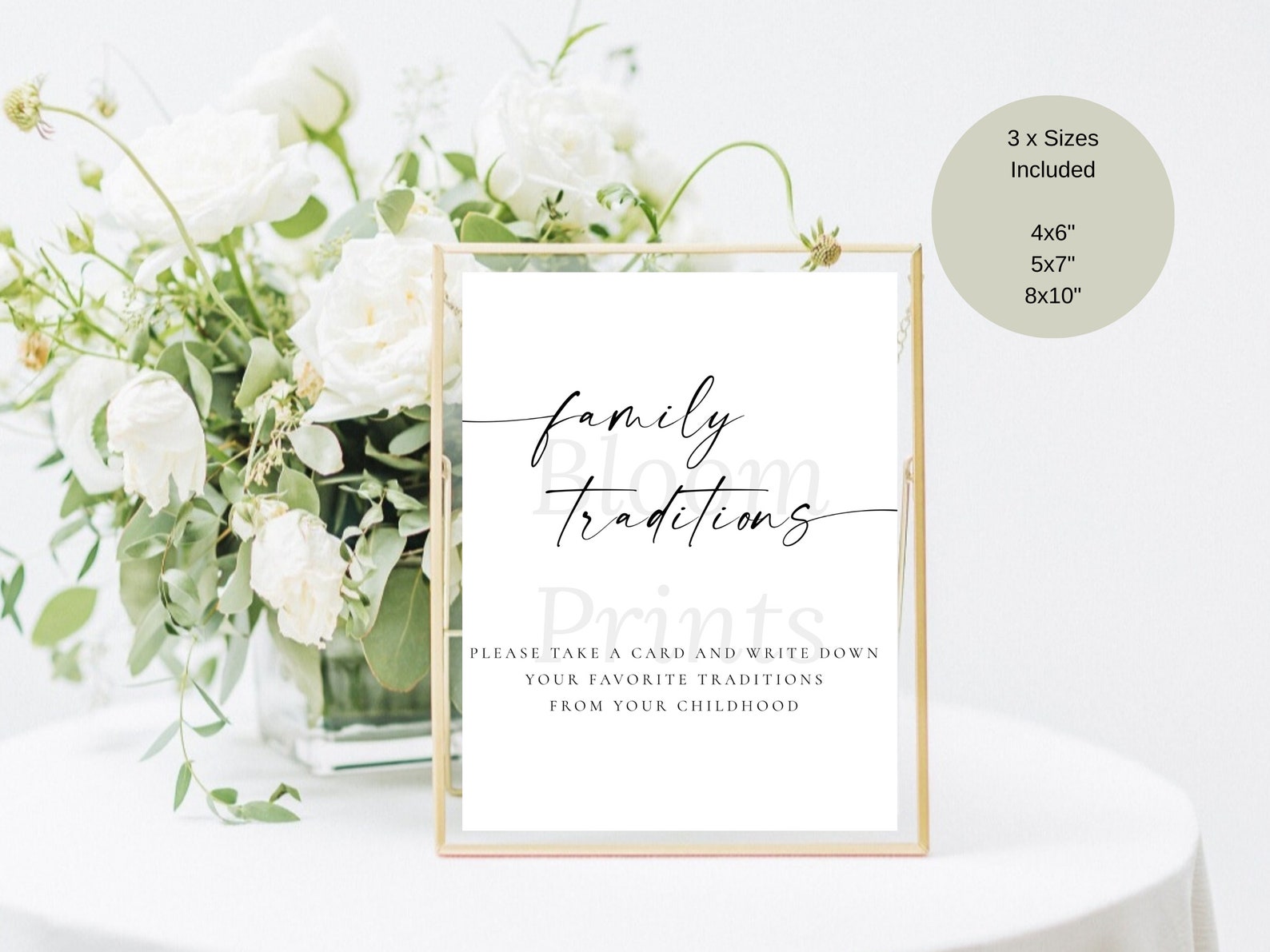 Emma Family Traditions Sign Baby Shower Sign Modern Minimalist Wedding ...