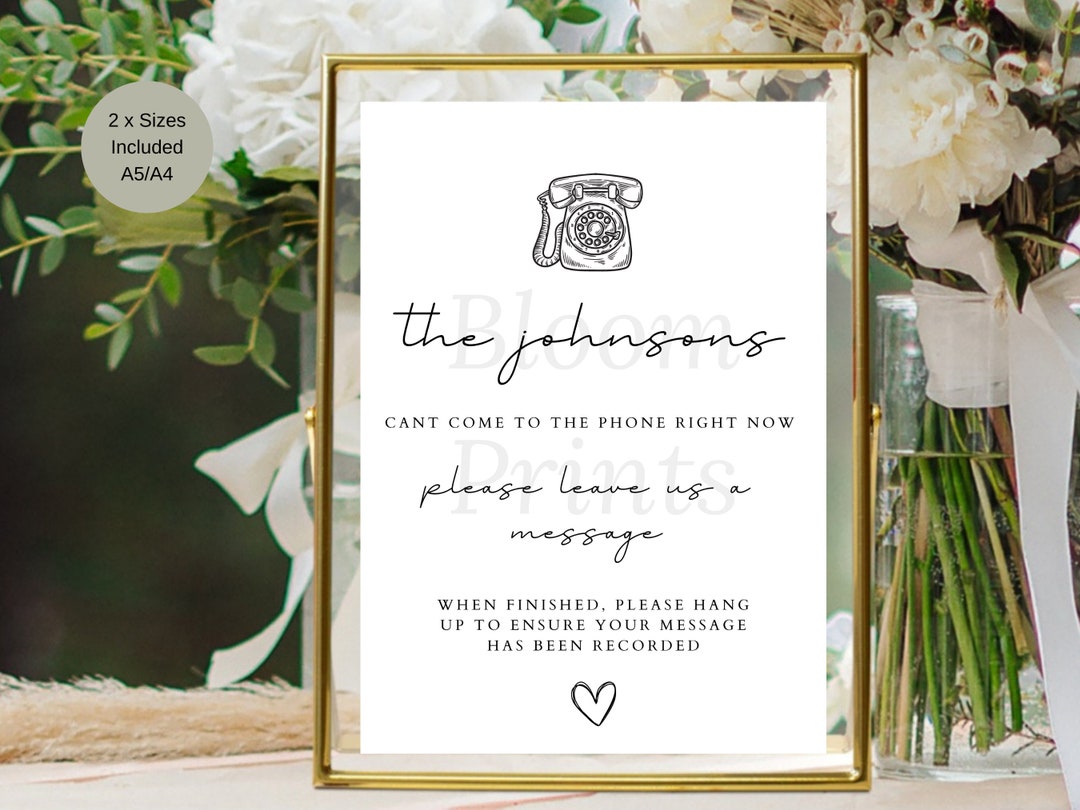 Minimalist Telephone Guestbook Sign Printable | Modern Wedding Sign ...