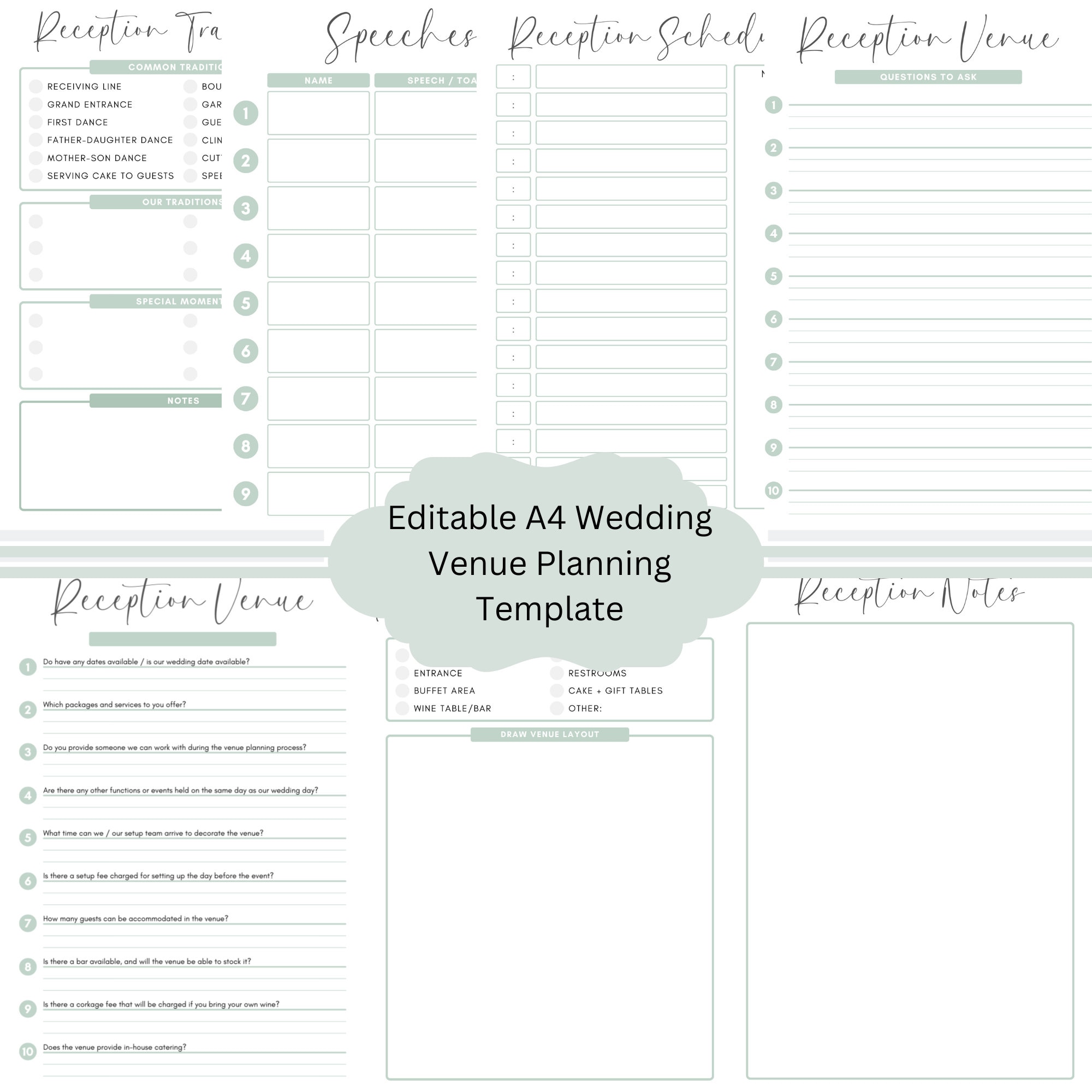 Wedding Venue Comparison Wedding Planning Spreadsheet Wedding Planner ...
