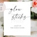 Emma Wedding Glow Stick Sign Template | Light up the Dance Floor Sign ...