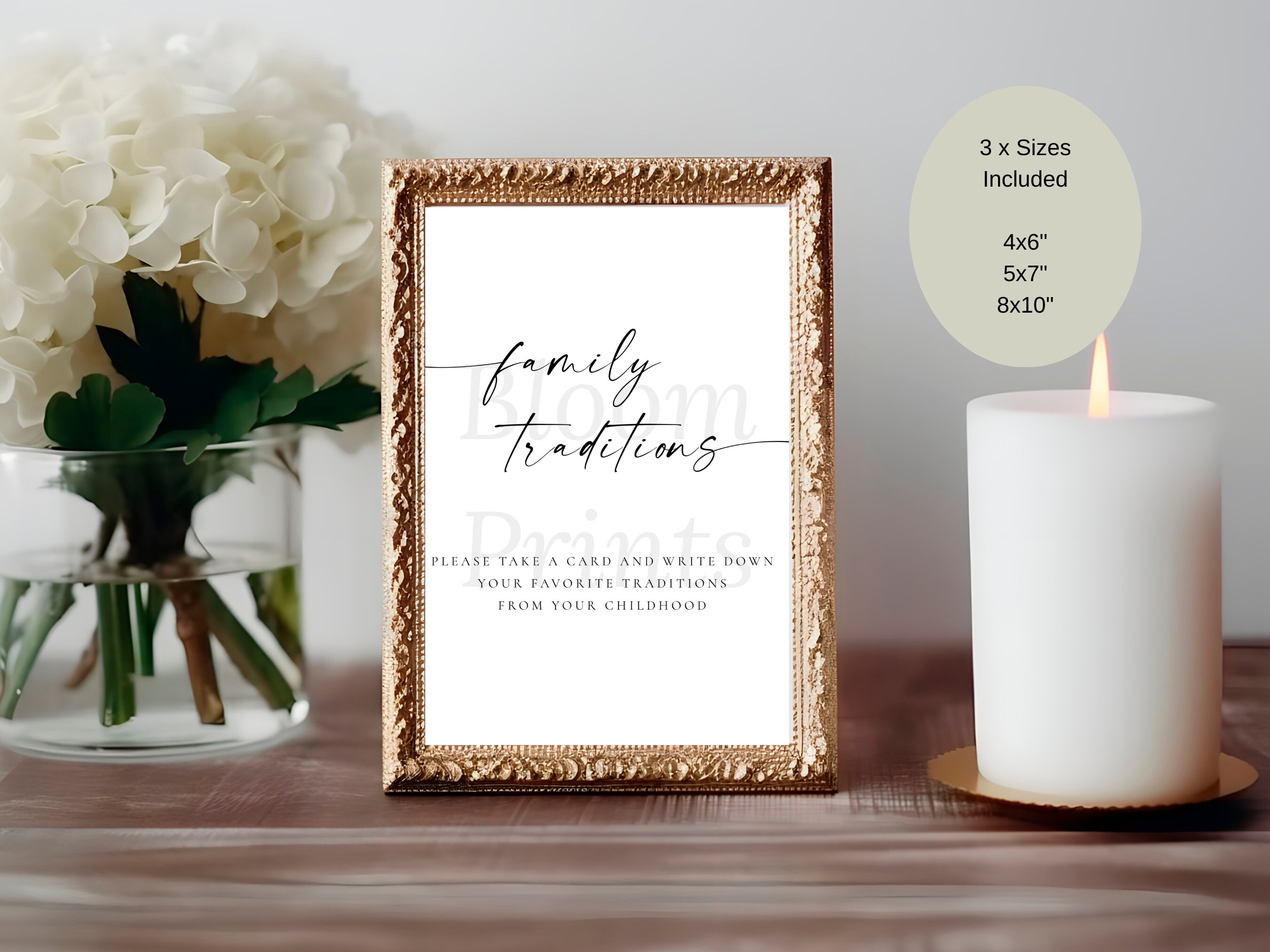 Emma Family Traditions Sign Baby Shower Sign Modern Minimalist Wedding ...