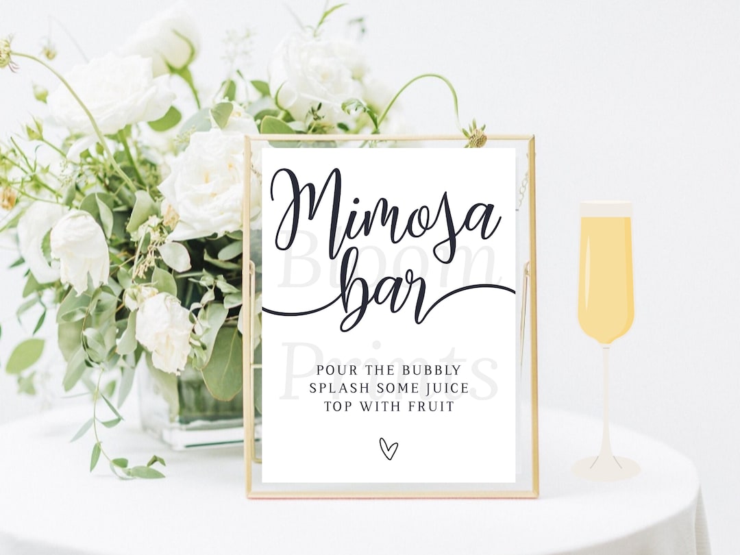 Minimalist Mimosa Bar Sign | Modern Mimosa Bar Sign | Wedding Mimosa ...