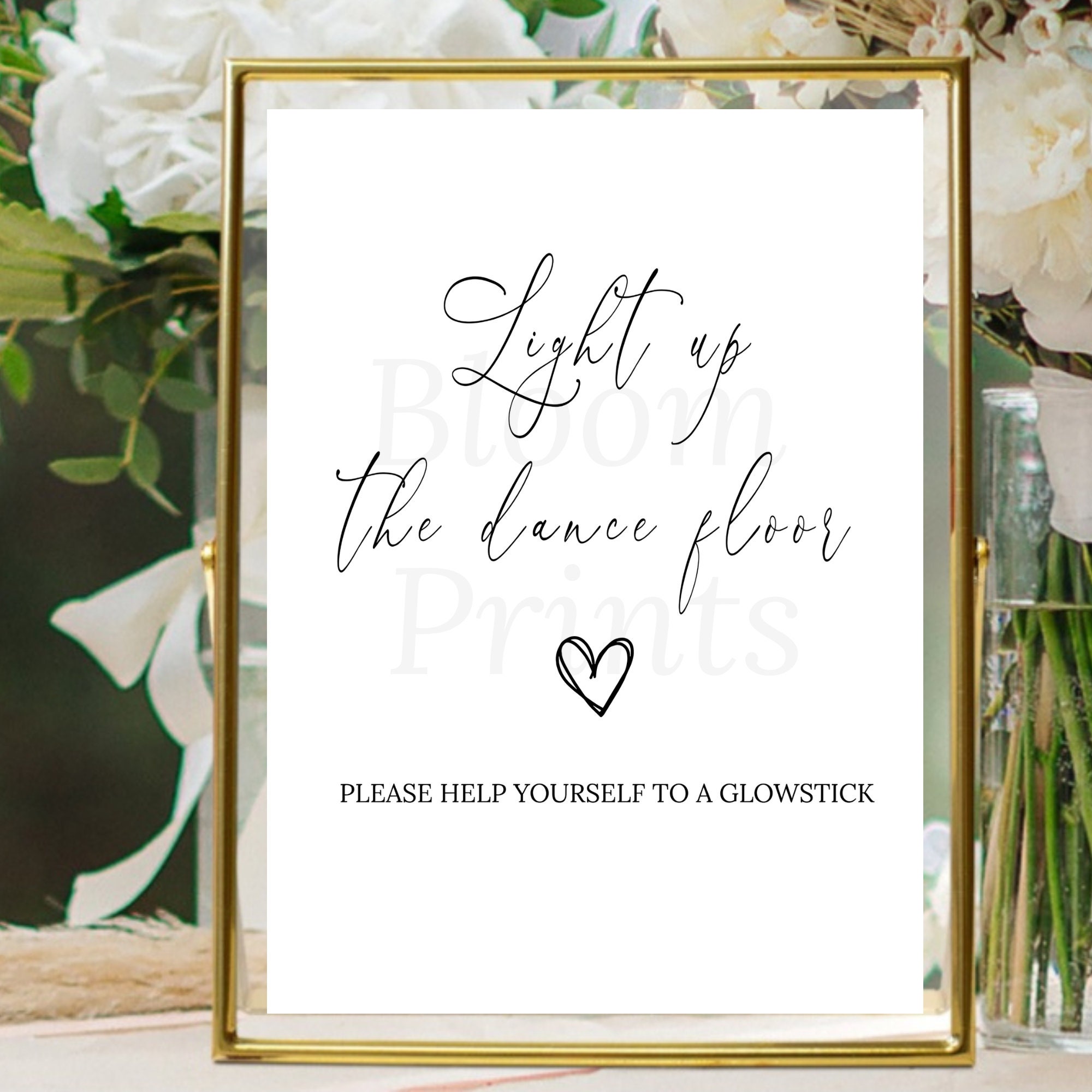 Wedding Glow Sticks Signs | Light up the Dance Floor Sign| Glow Stick ...