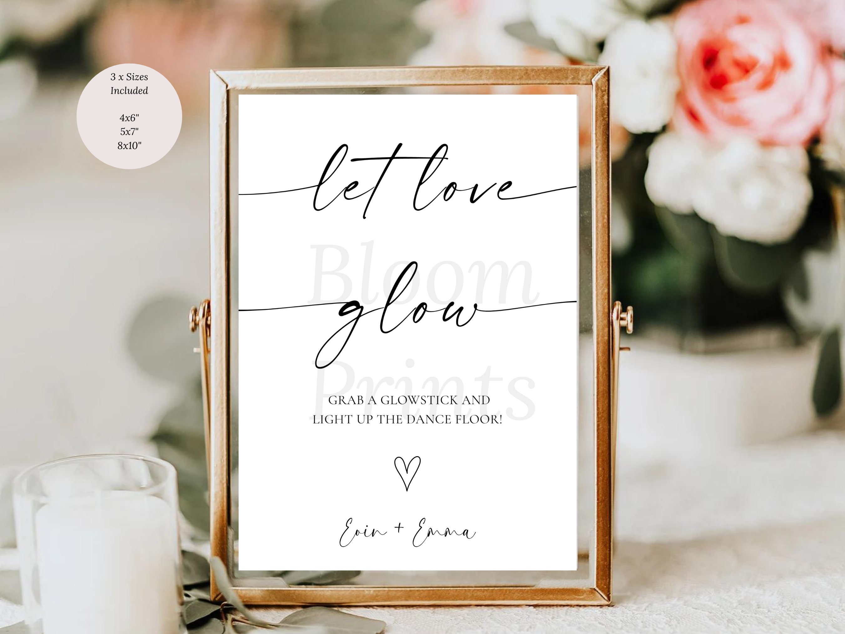 Wedding Glow Sticks Signs Light up the Dance Floor Sign Glow Stick Send ...