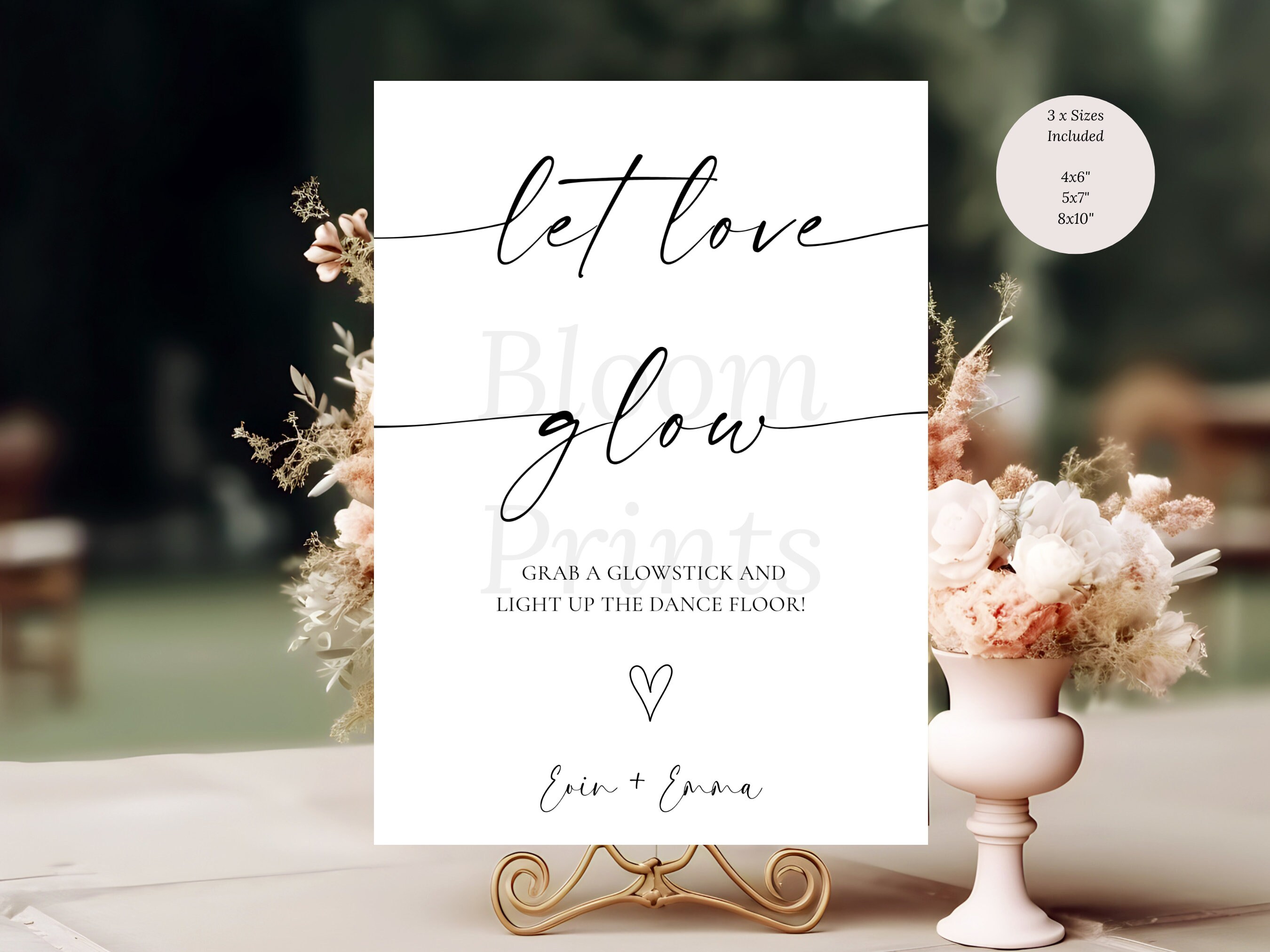 Wedding Glow Sticks Signs | Light up the Dance Floor Sign| Glow Stick ...