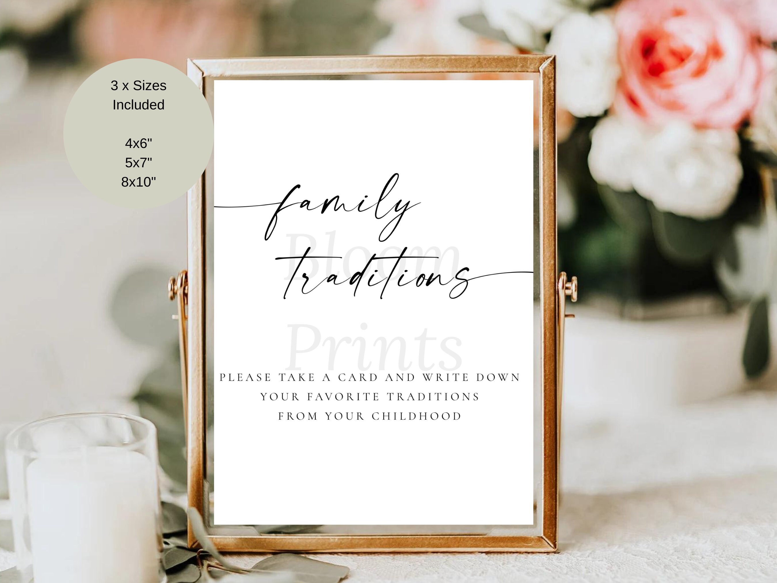 Emma Family Traditions Sign Baby Shower Sign Modern Minimalist Wedding ...