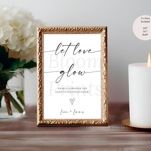 Wedding Glow Sticks Signs | Light up the Dance Floor Sign| Glow Stick ...