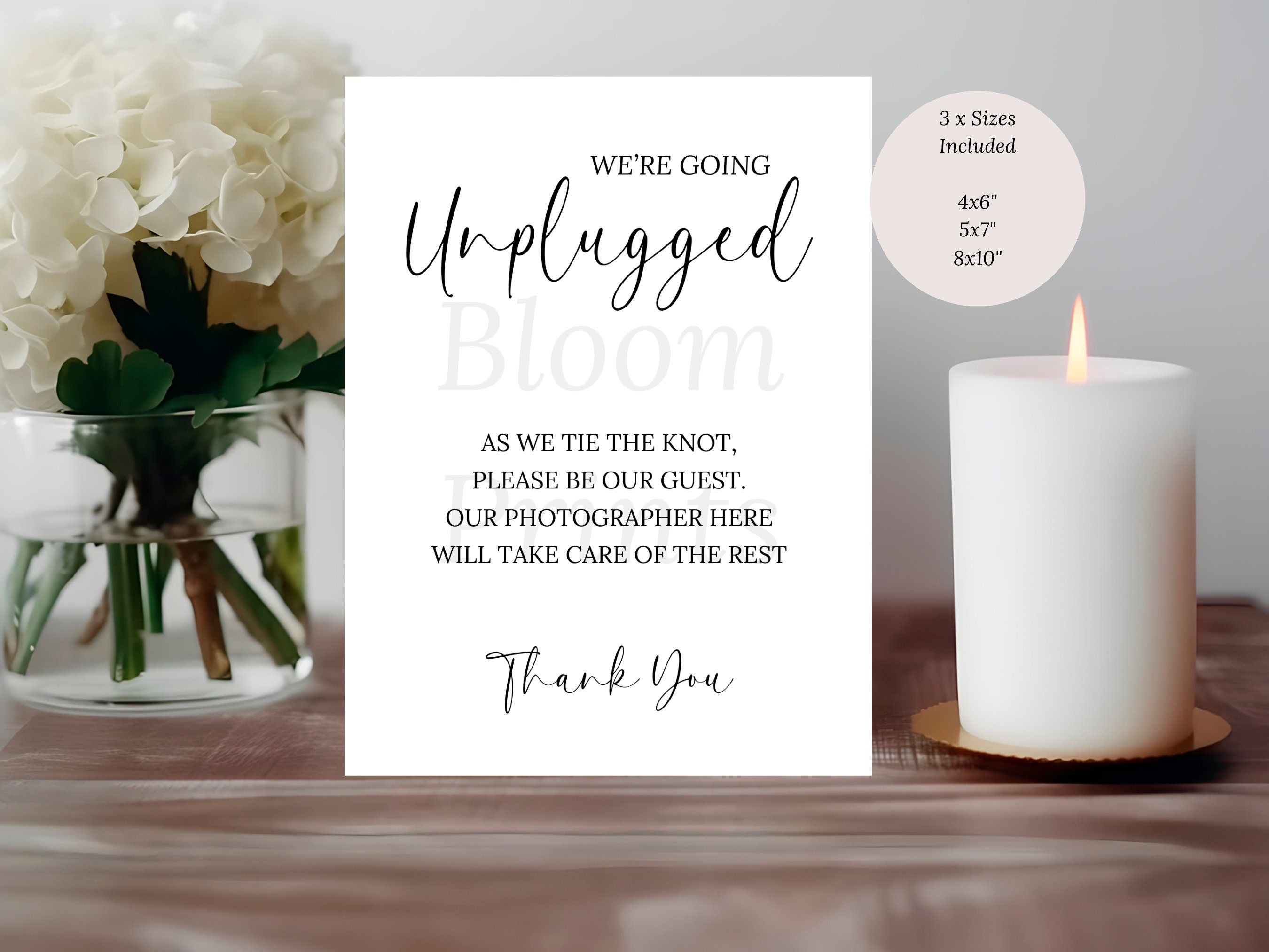 Unplugged Ceremony Sign Template |unplugged Ceremony Sign |printable ...