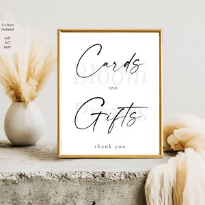 Amber Minimalist Cards and Gifts Sign | Simple Gift Table Sign | Modern ...