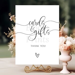 Minimalist Cards and Gifts Sign | Simple Gift Table Sign |modern ...